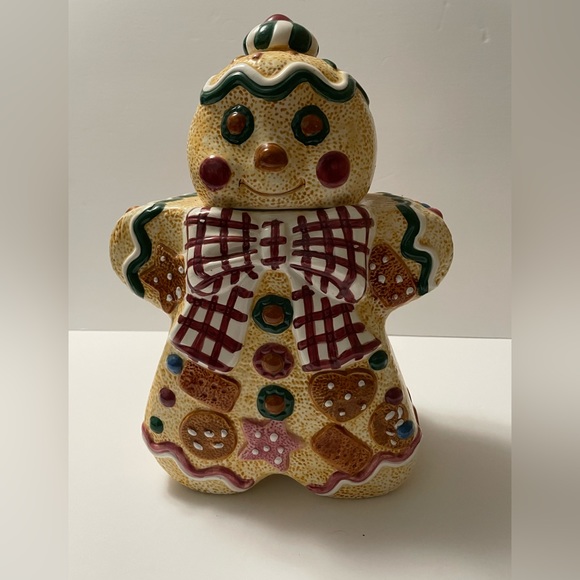 Kitchen | Vintage 199s Jay Gingerbread Man Large Christmas Cookie Jar ...